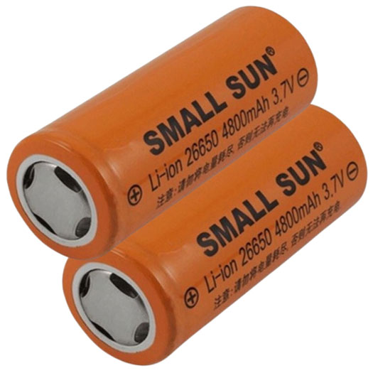 Small Sun 4800mAh Li-ion Battery 26650 3.7V - 2pc - FeedWale